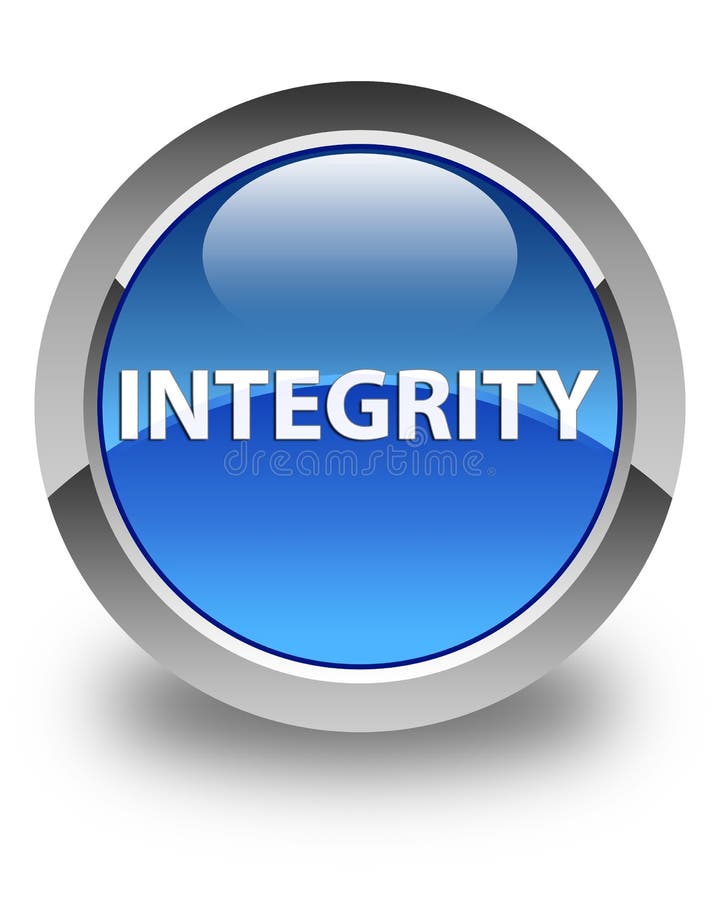 Integrity Glossy Blue Round Button Stock Illustration - Illustration of ...