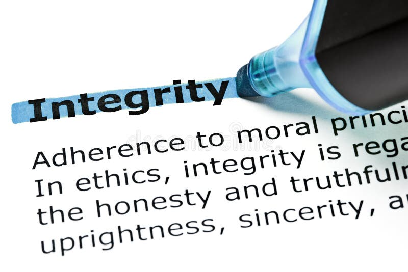 Integrity Highlighted in Blue Stock Photo - Image of felt, decency ...