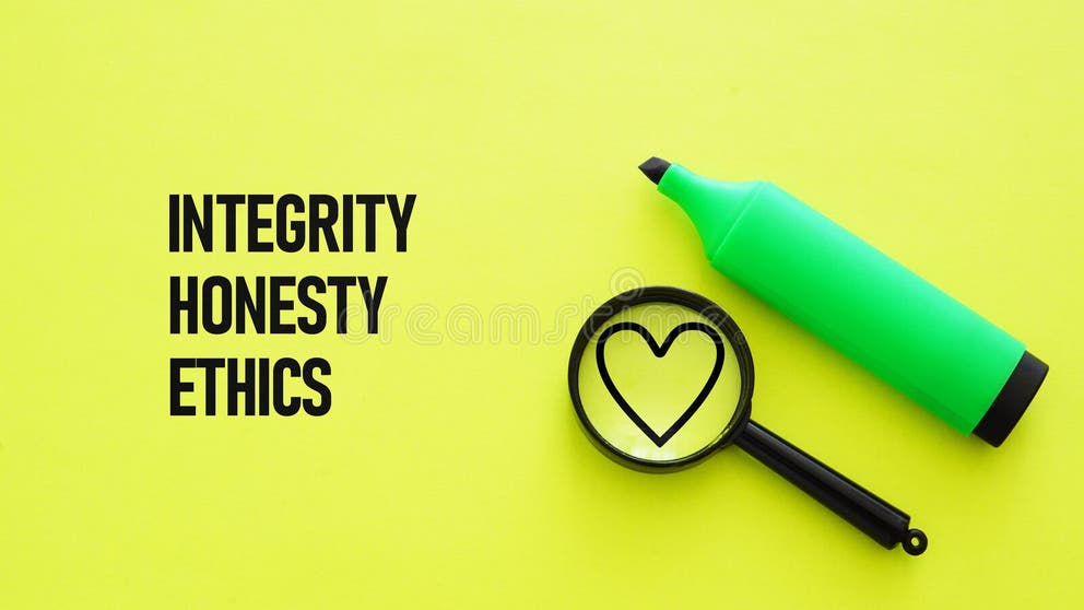 Integrity Honesty Ethics IHE is Shown Using the Text Stock Image ...