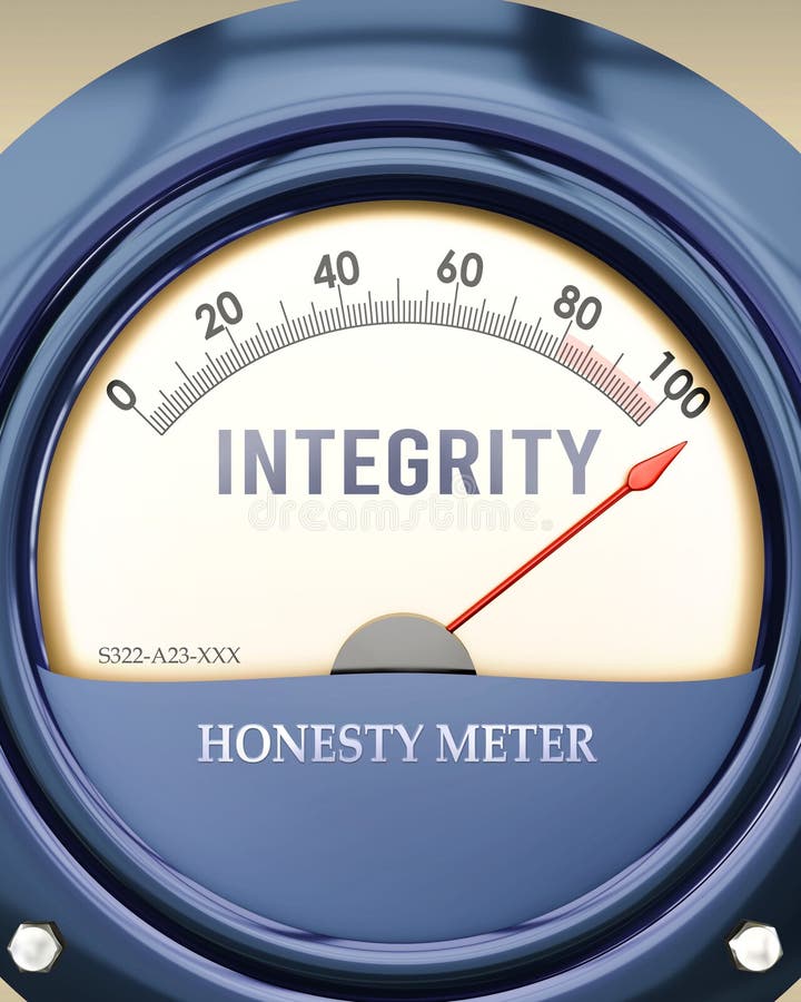 Integrity and Honesty Meter that is Hitting a Full Scale, Showing a ...