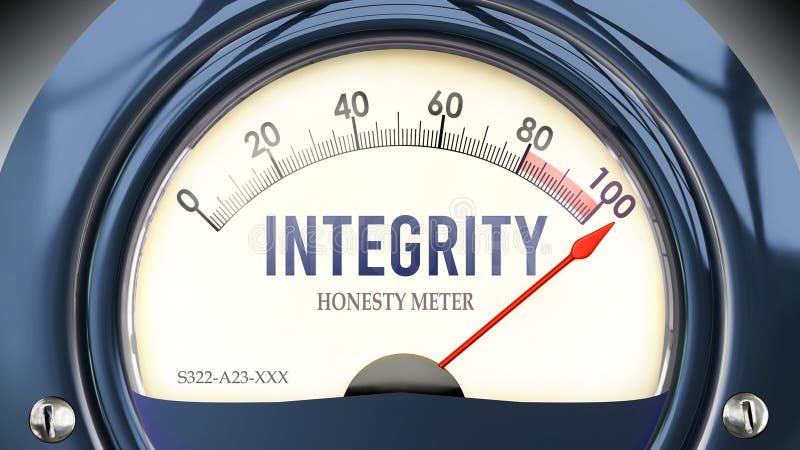Integrity and Honesty Meter that is Hitting a Full Scale, Showing a ...