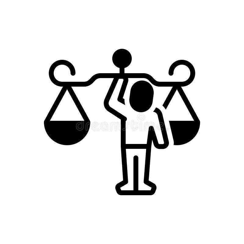 Black Solid Icon for Integrity, Trust and Law Stock Illustration ...
