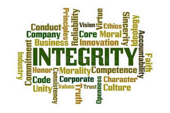 Integrity Word Cloud stock illustration. Illustration of ideology ...