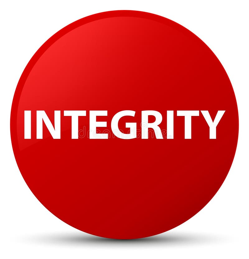 Integrity red round button stock illustration. Illustration of word ...