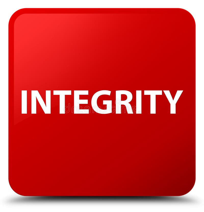 Integrity Red Square Button Stock Illustration - Illustration of ...