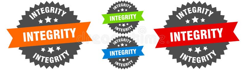 Integrity Sign. Round Ribbon Label Set. Seal Stock Vector ...