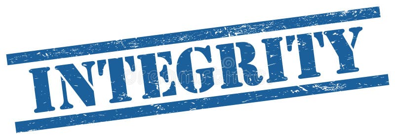 INTEGRITY Text on Blue Grungy Rectangle Stamp Stock Illustration ...