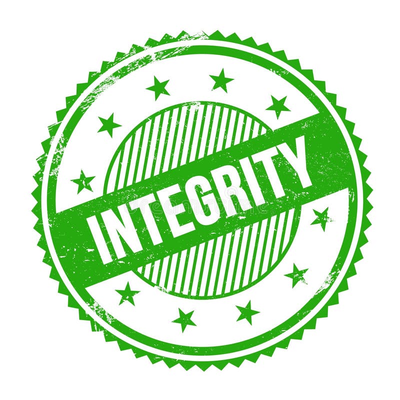 INTEGRITY Text Written on Green Grungy Round Stamp Stock Illustration ...