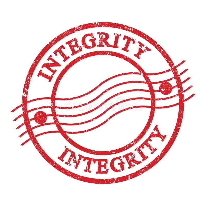 INTEGRITY, Text Written on Red Postal Stamp Stock Illustration ...