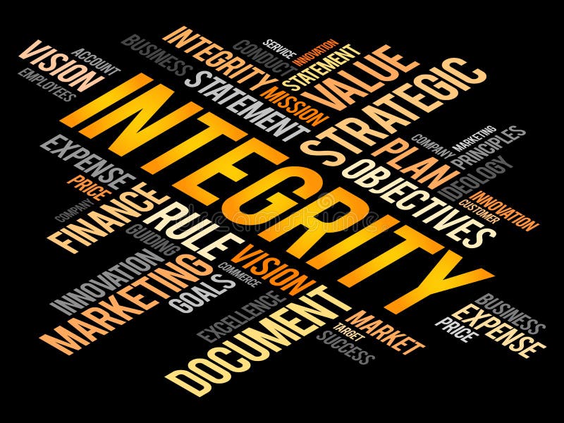 Integrity word cloud stock illustration. Illustration of core - 114945698