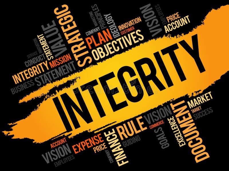 Integrity Word Cloud stock illustration. Illustration of morality ...