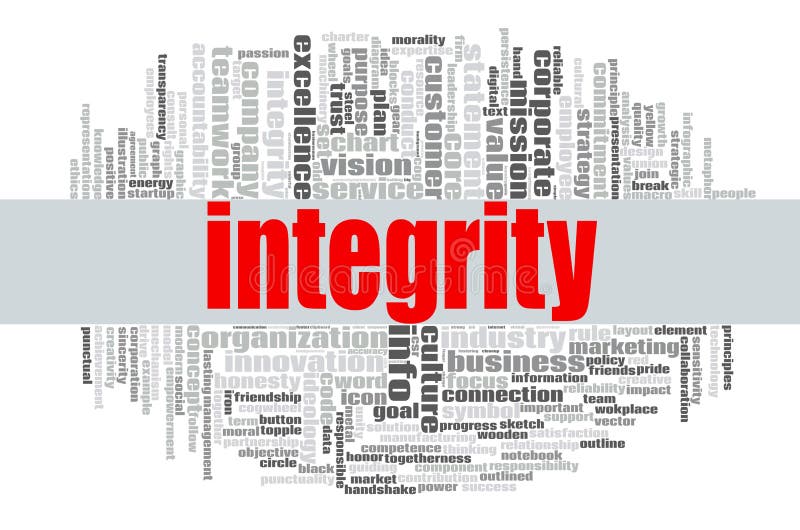 Integrity word cloud stock illustration. Illustration of core - 114945698