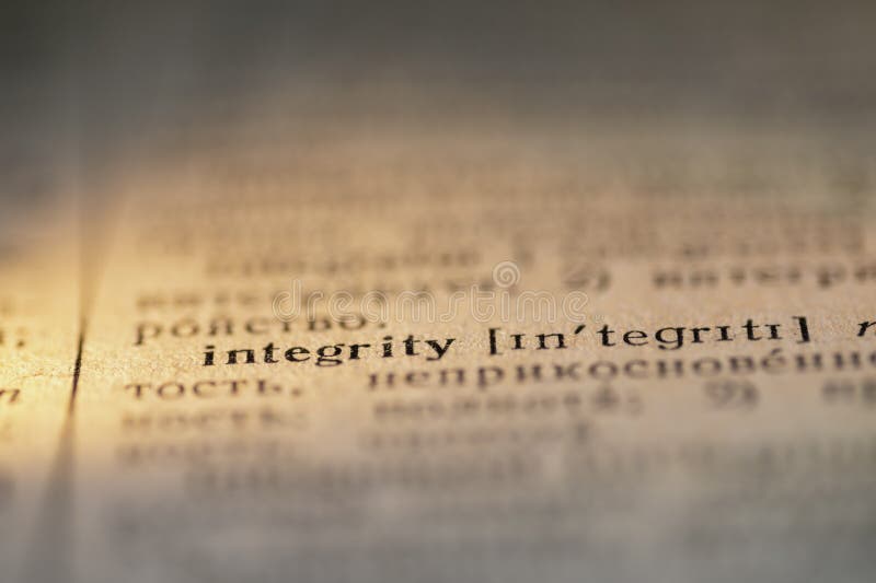 Integrity Dictionary Definition Stock Photo - Image of document, black ...
