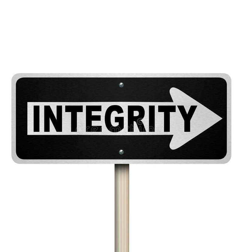 Integrity Word One-Way Street Road Sign Stock Illustration ...