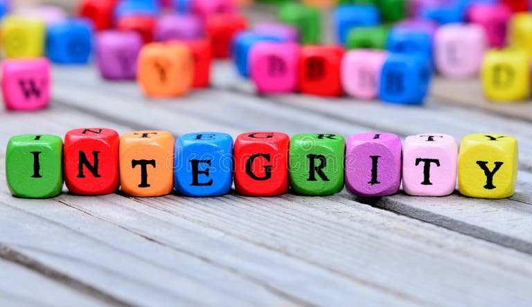 Integrity word on table stock photo. Image of confidence - 82600672