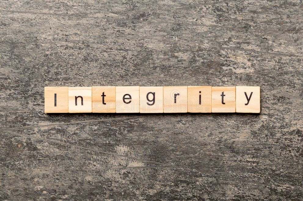 Integrity Word Written on Wood Block. Integrity Text on Table, Concept ...