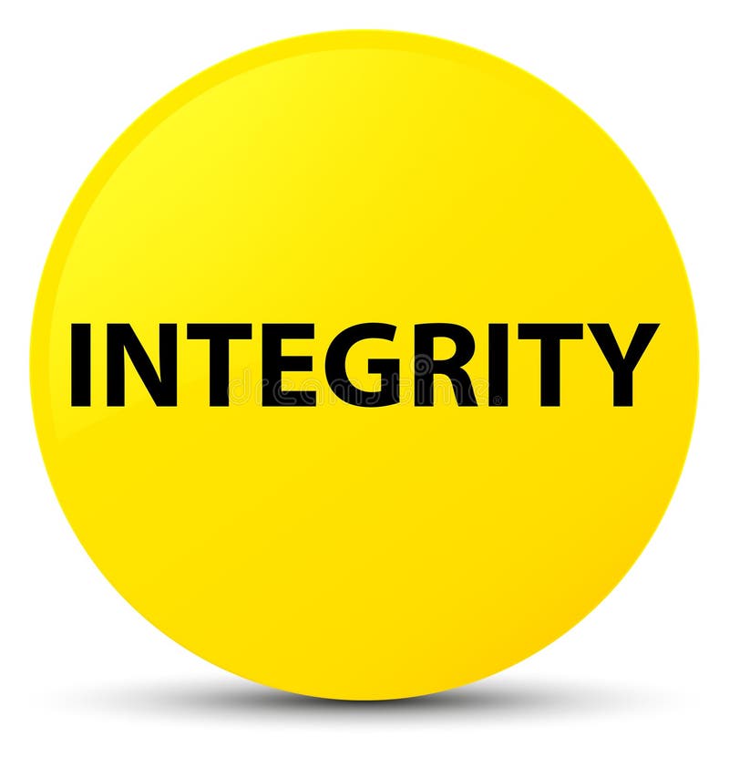 Integrity Yellow Round Button Stock Illustration - Illustration of word ...