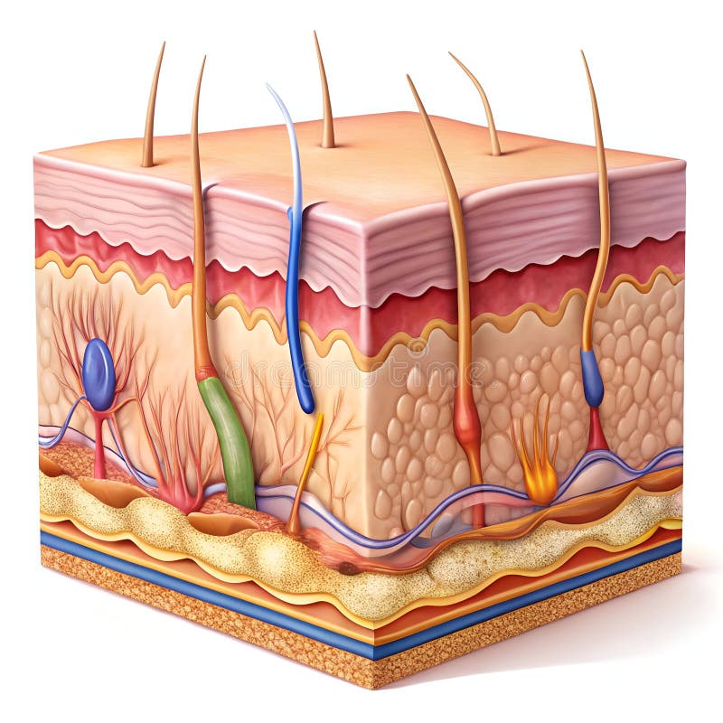 Integumentary System Isolated on White Background Stock Illustration ...