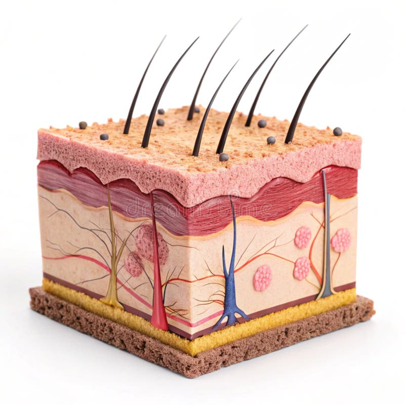 Integumentary System Set. Human Epidermis Layer Structure, Gland, Hair ...