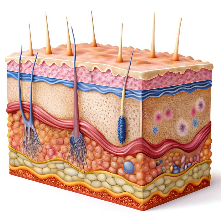 Integumentary System Isolated on White Background Stock Illustration ...