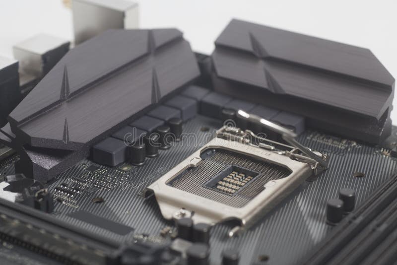 Intel LGA 1151 Cpu Socket on Motherboard Computer PC Stock Photo ...