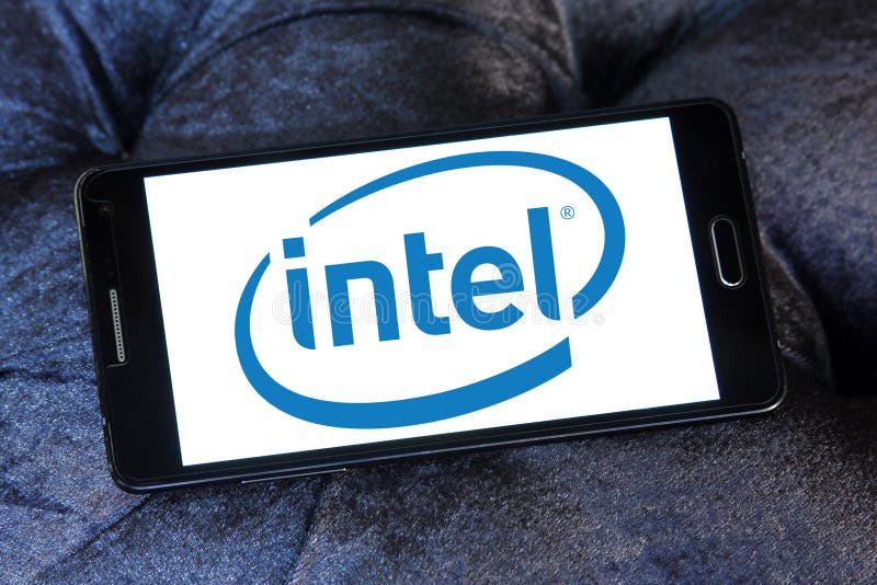 Intel logo editorial stock image. Image of phone, mobile - 94400624