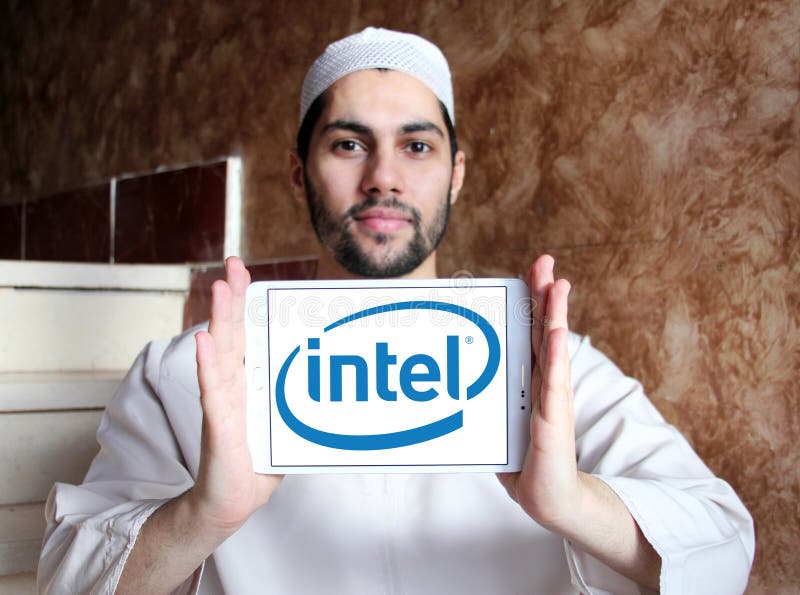 Intel logo editorial stock image. Image of phone, mobile - 94400624