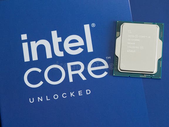 Intel Logo on an Intel Core 14th Gen I9-14900K Processor Case Editorial ...