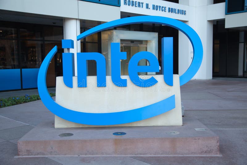 Intel Sign at Corporate Headquarters. Editorial Stock Photo - Image of ...