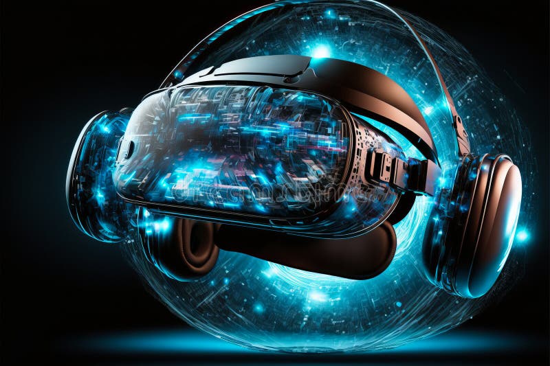 Inteligencia Artificial Gafas De Realidad Virtual. Ai Generativo Stock ...