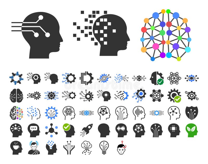 50 Intellect Icons - Vector Icon Set Stock Vector - Illustration of ...
