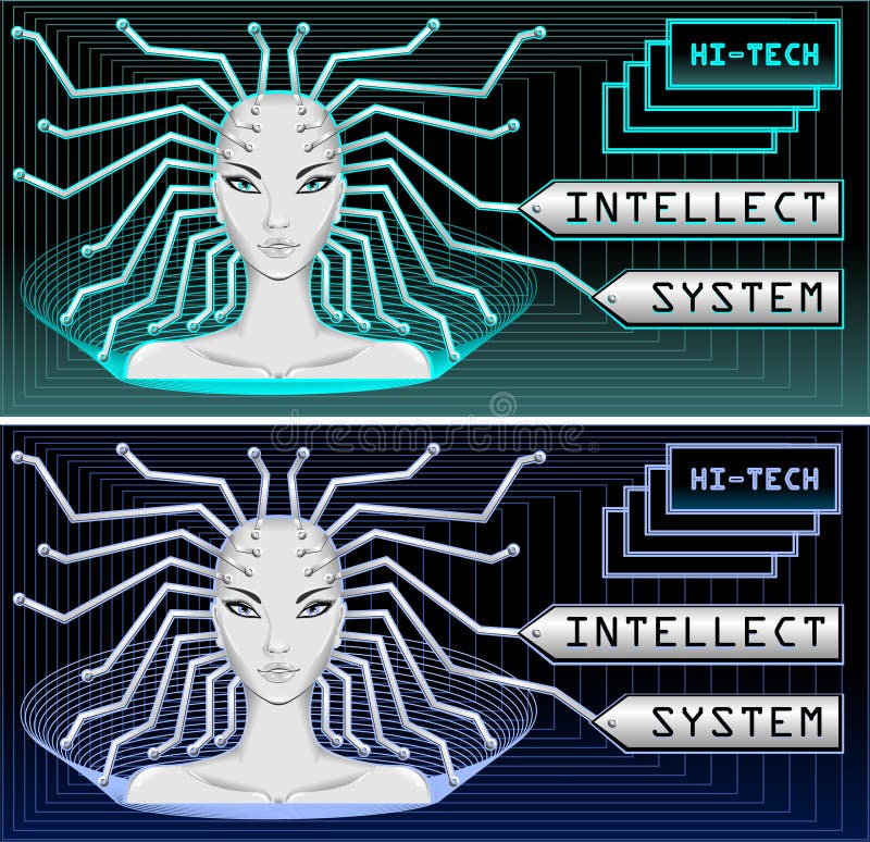 Intellect System and Hi Tech Technology Stock Vector - Illustration of ...