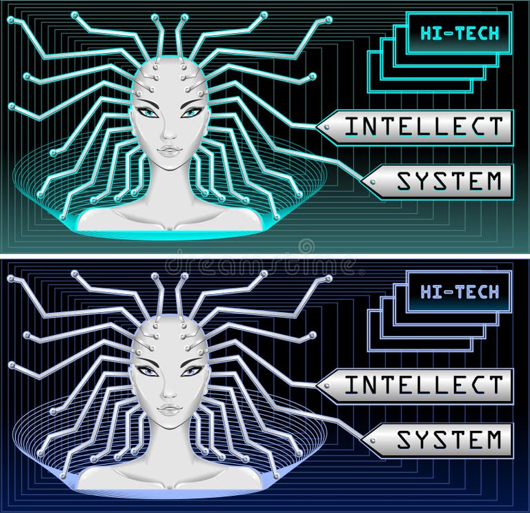 Intellect System and Hi Tech Technology Stock Vector - Illustration of ...