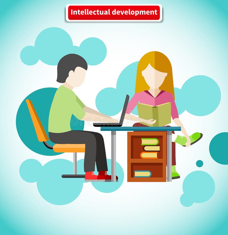 Intellectual Development Flat Design Concept Stock Vector ...