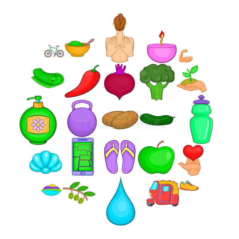 Intellectual Development Icons Set, Cartoon Style Stock Vector ...