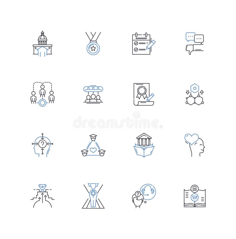 Intellectual Development Line Icons Collection. Learning, Understanding ...