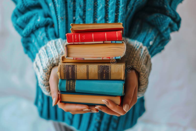 Intellectual Endeavors: Woman Holds Books, Reflecting Education ...