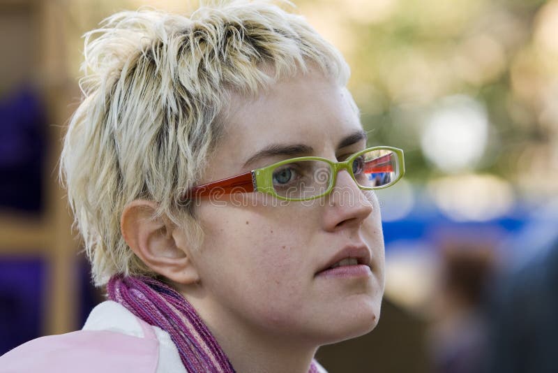 Intellectual Girl with Blue Eyes Stock Photo - Image of student, look ...