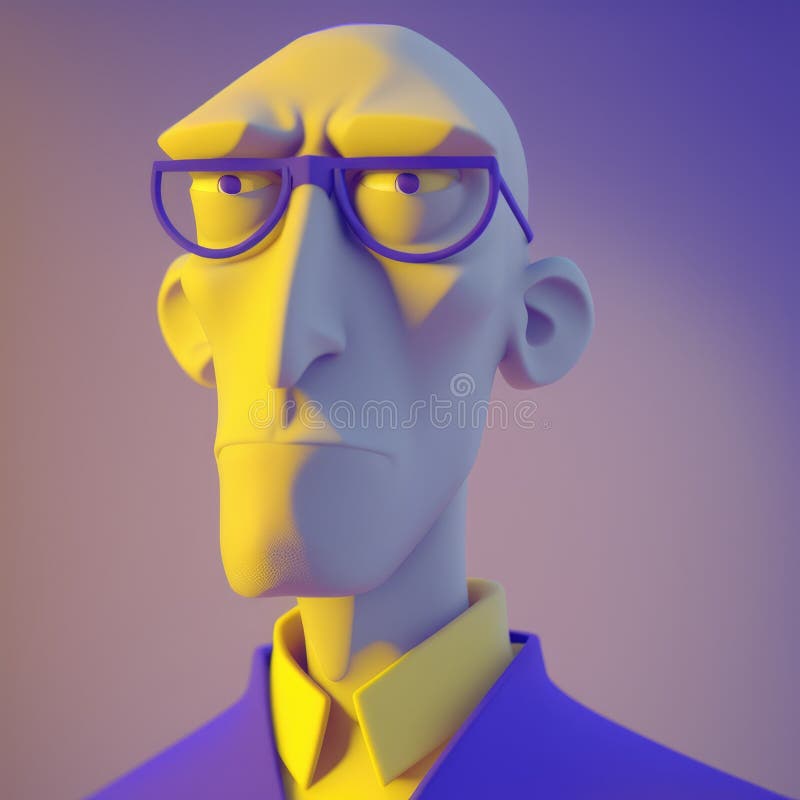 The Intellectual: Man with an Intense Gaze and a Pensive Expression ...