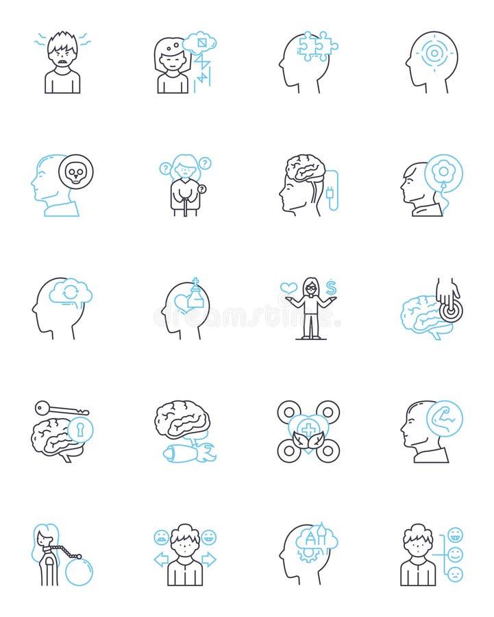 Intellectual Power Linear Icons Set. Intelligence, Wisdom, Knowledge ...