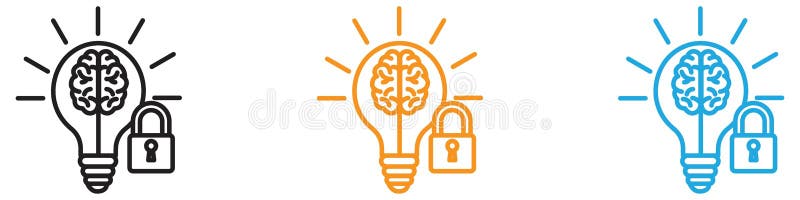 Intellectual Property and Copyright Icon Vector Logo Set Collection for ...