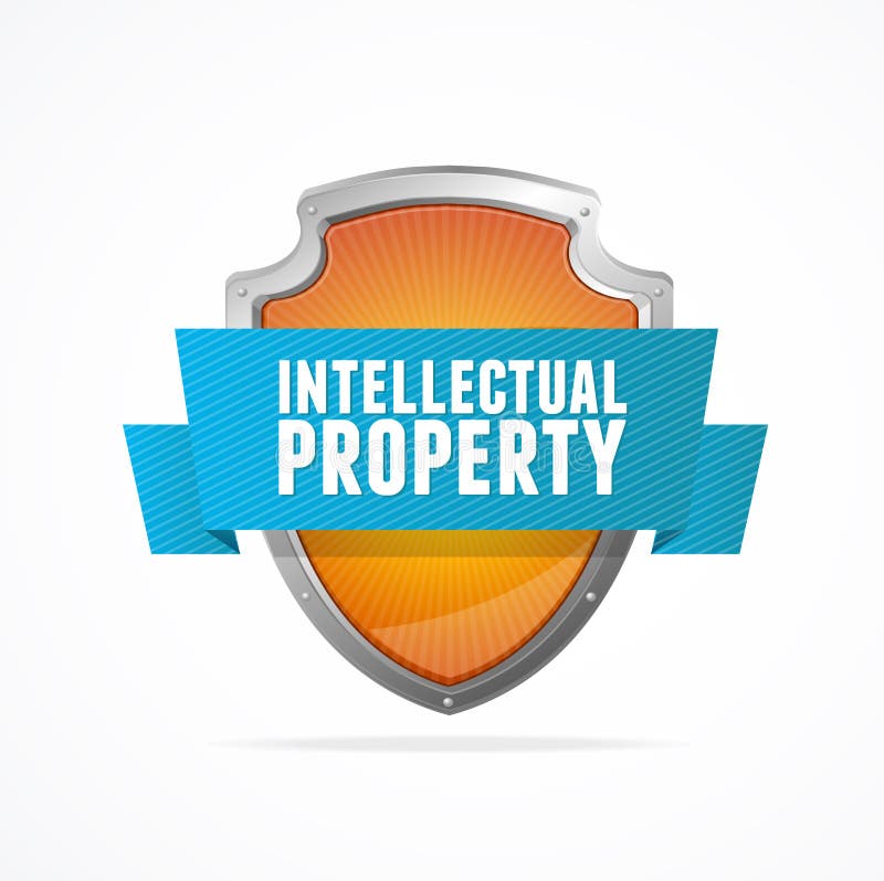 Intellectual Property Protect Shield on White Stock Vector ...