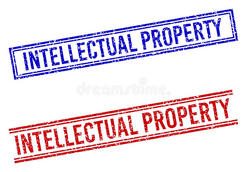 Grunge Textured INTELLECTUAL PROPERTY Seal with Double Lines Stock ...