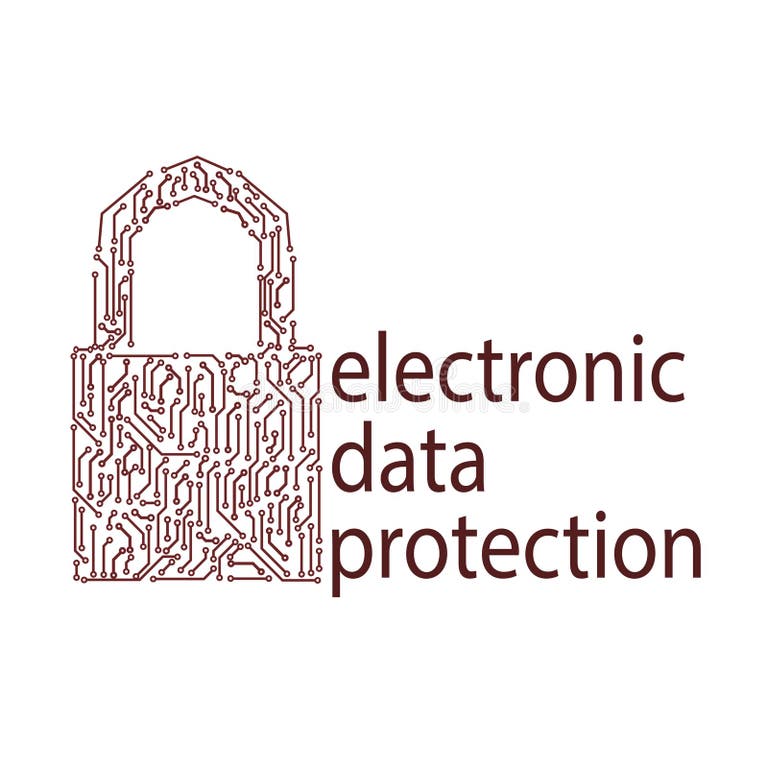 Electronic Data Protection Concept Stock Vector - Illustration of ...