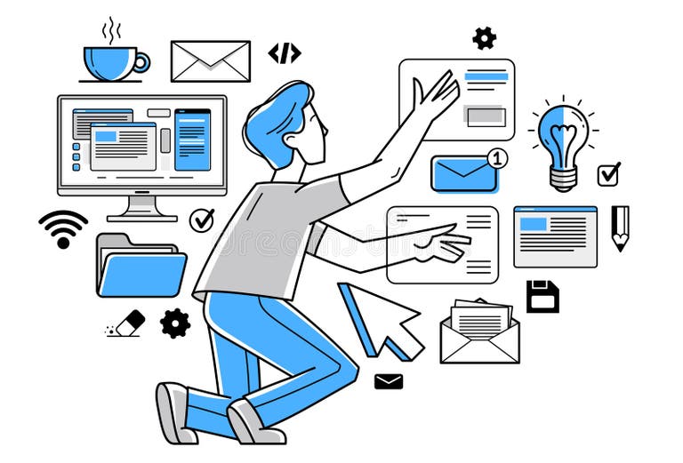 Intellectual Worker Making Analysis of Some Data on Pc or Web, Data ...