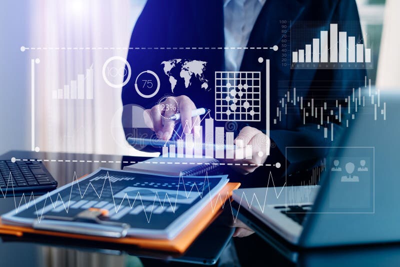 Intelligence BI and Business Analytics BA with KPI Dashboard Concept ...