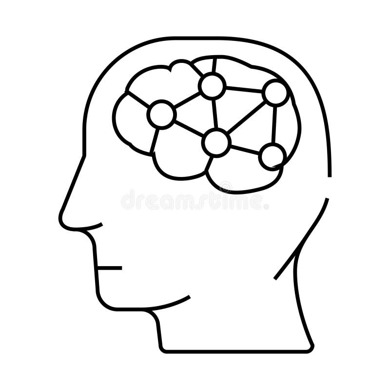 Intelligence Brain Line Icon Vector Illustration Stock Illustration ...