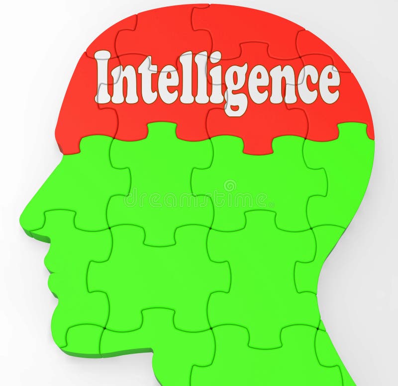 Intelligence Brain Shows Knowledge Information and Education Stock ...