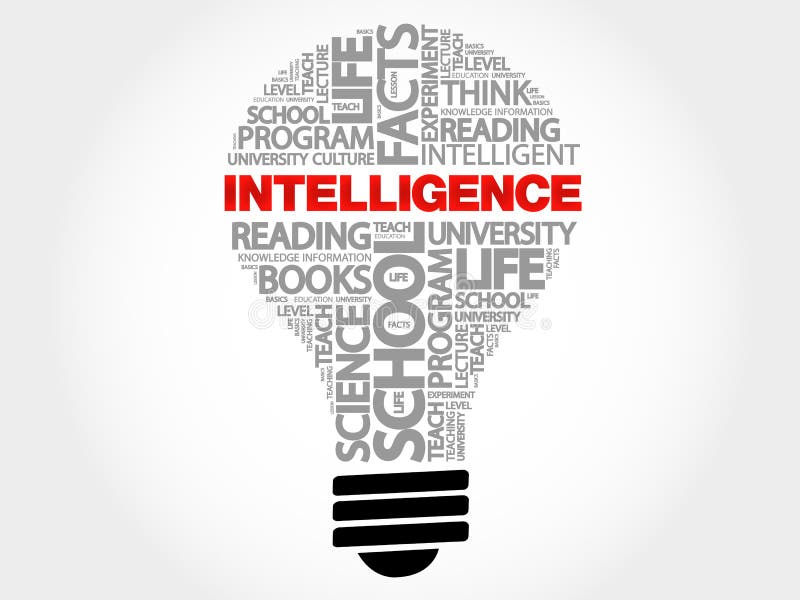 Intelligence Bulb Word Cloud Stock Illustration - Illustration of ...