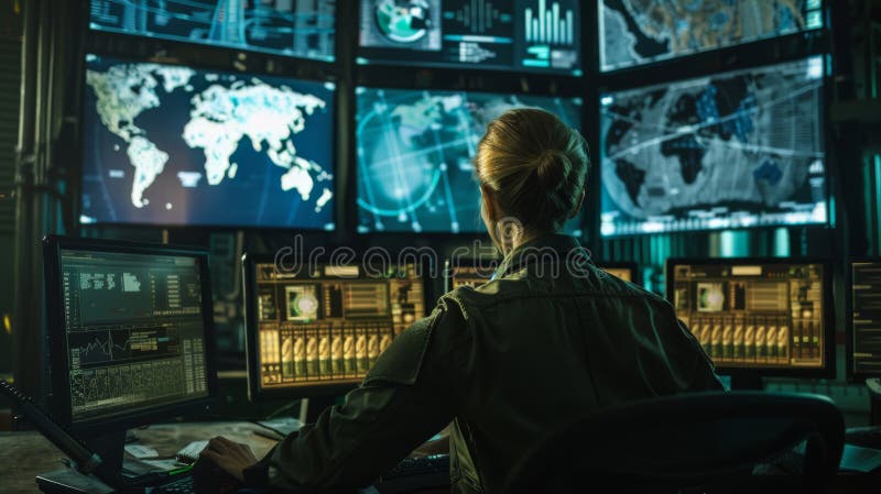 The Intelligence Control Room. AI Generated Stock Image - Image of room ...